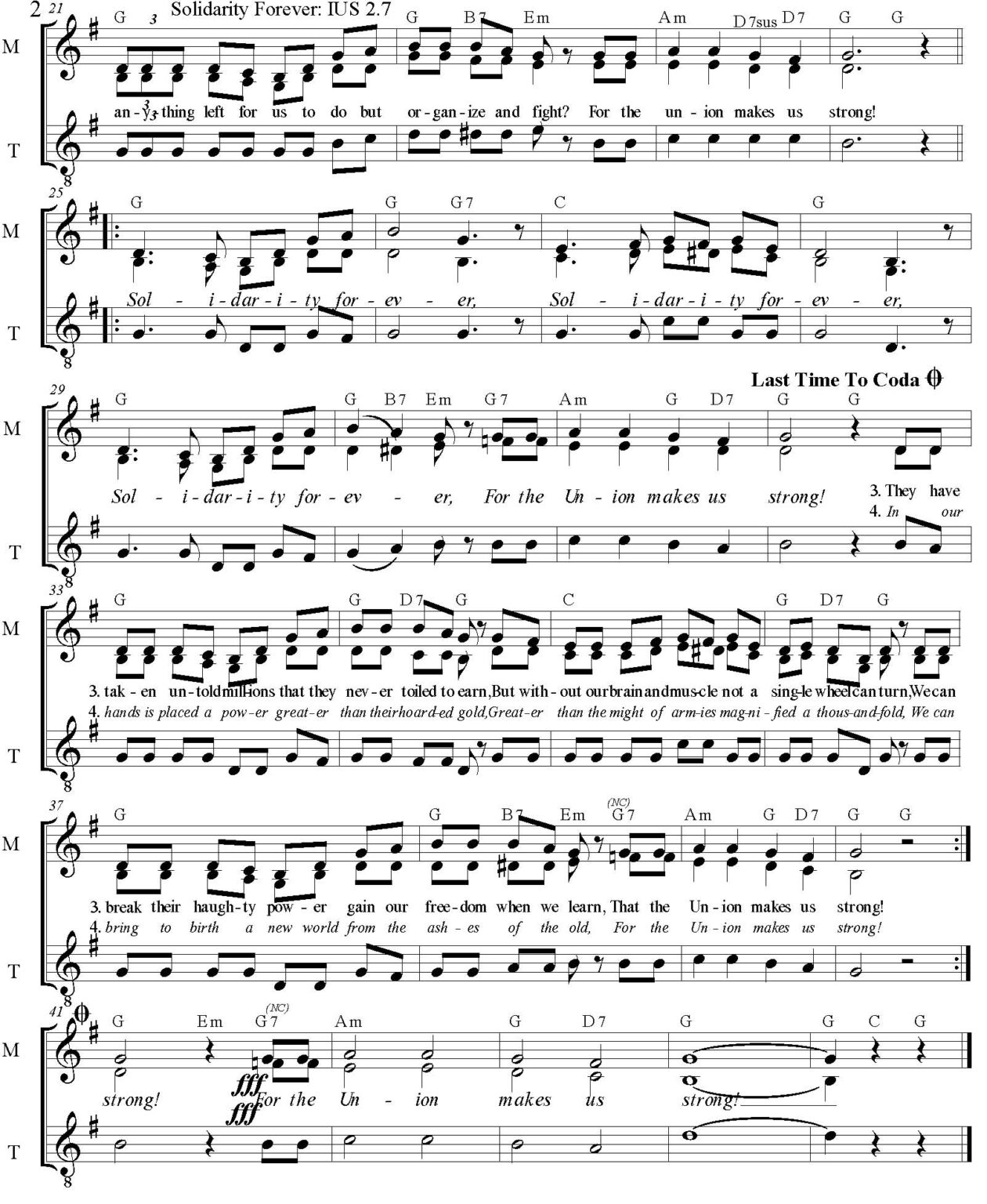 Solidarity Forever: An Arrangement for the Illawarra Union Singers ...
